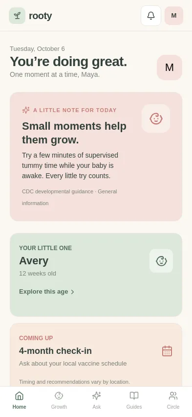 Rooty Parenting App