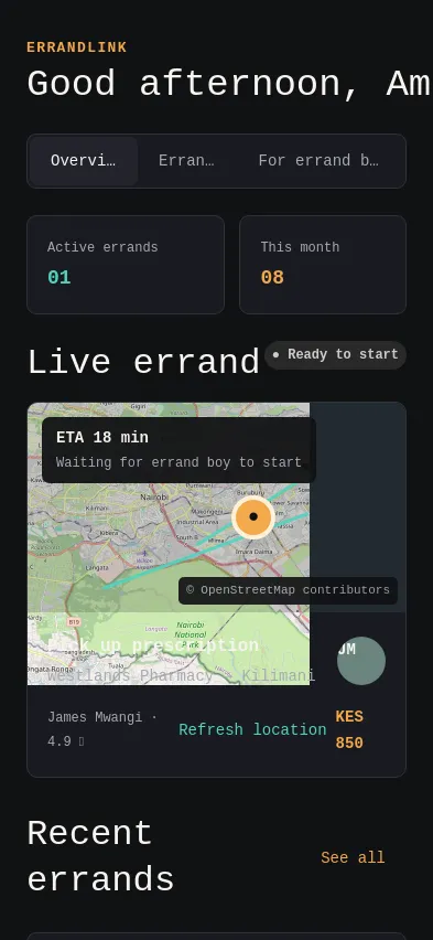 ErrandLink Tracker App (Remix)