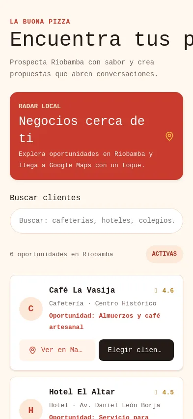 La Buona Pizza Finder