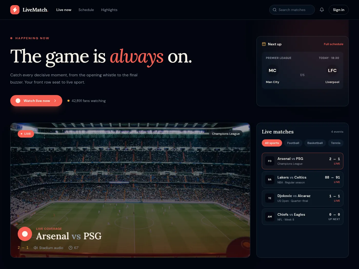 LiveMatch Hub