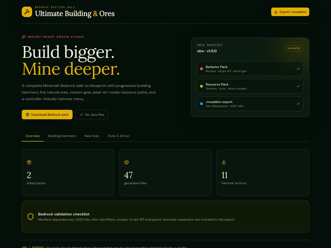 Ultimate Building & Ores