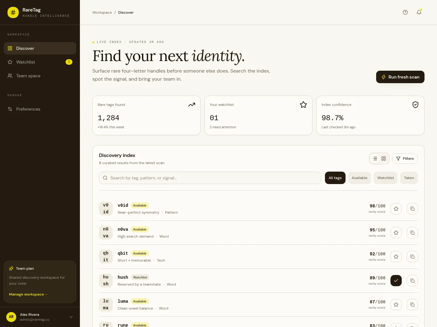 RareTag Discord Finder