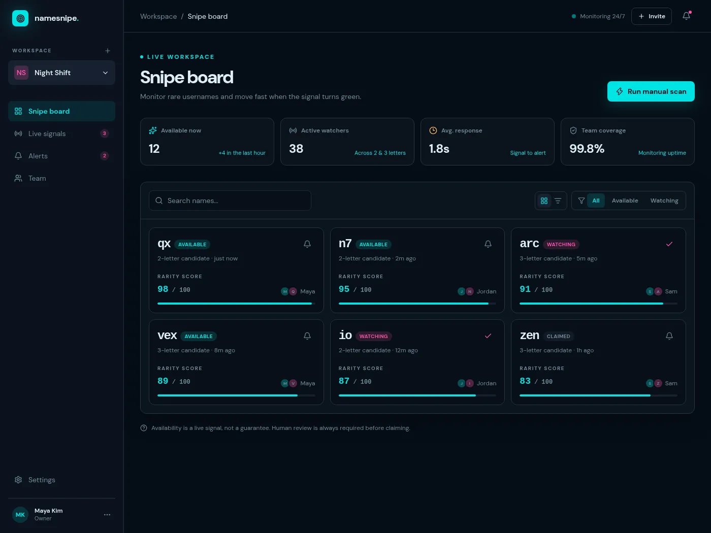 Discord Name Snipe AI