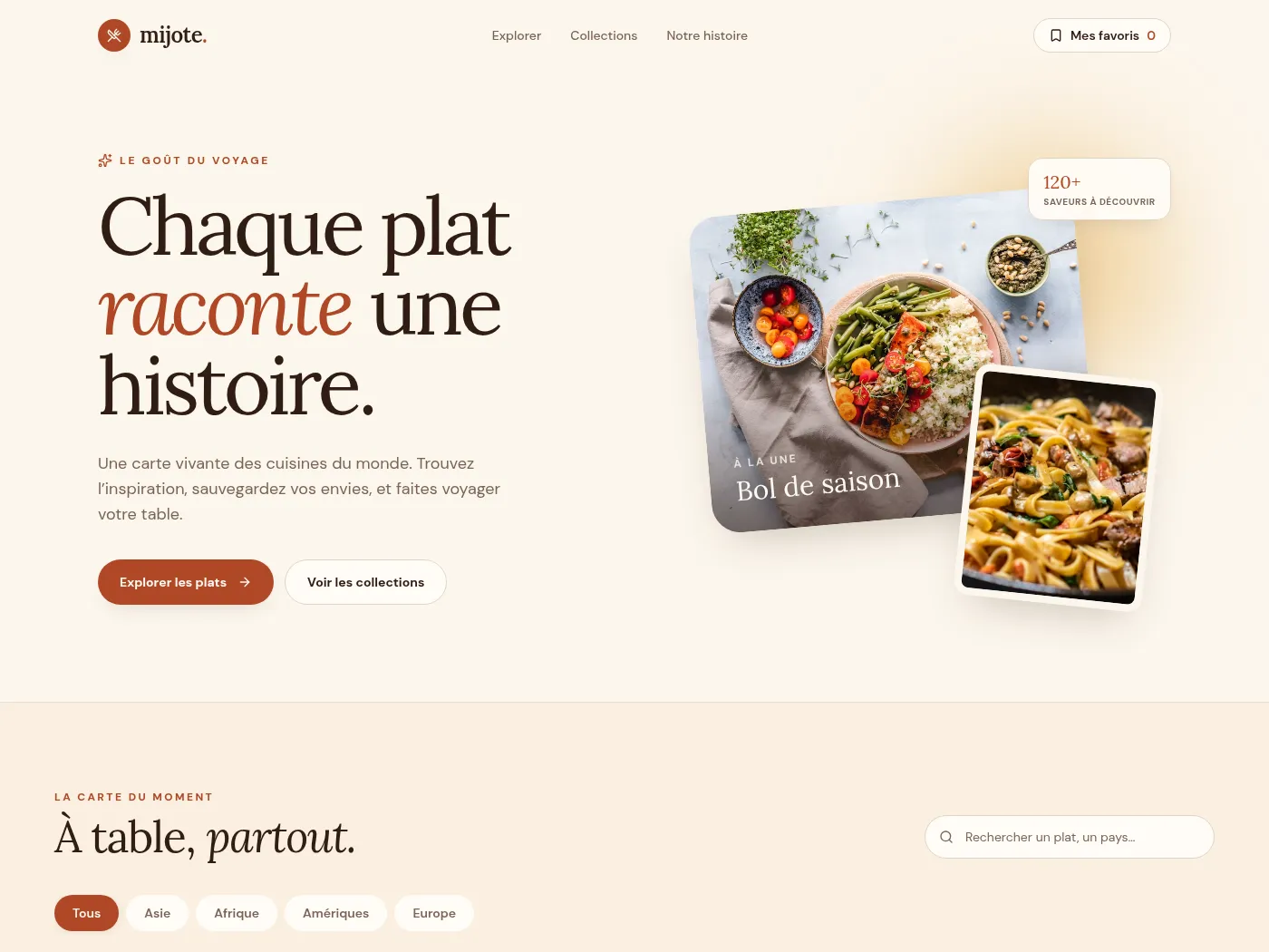 Carte des Plats Gourmets