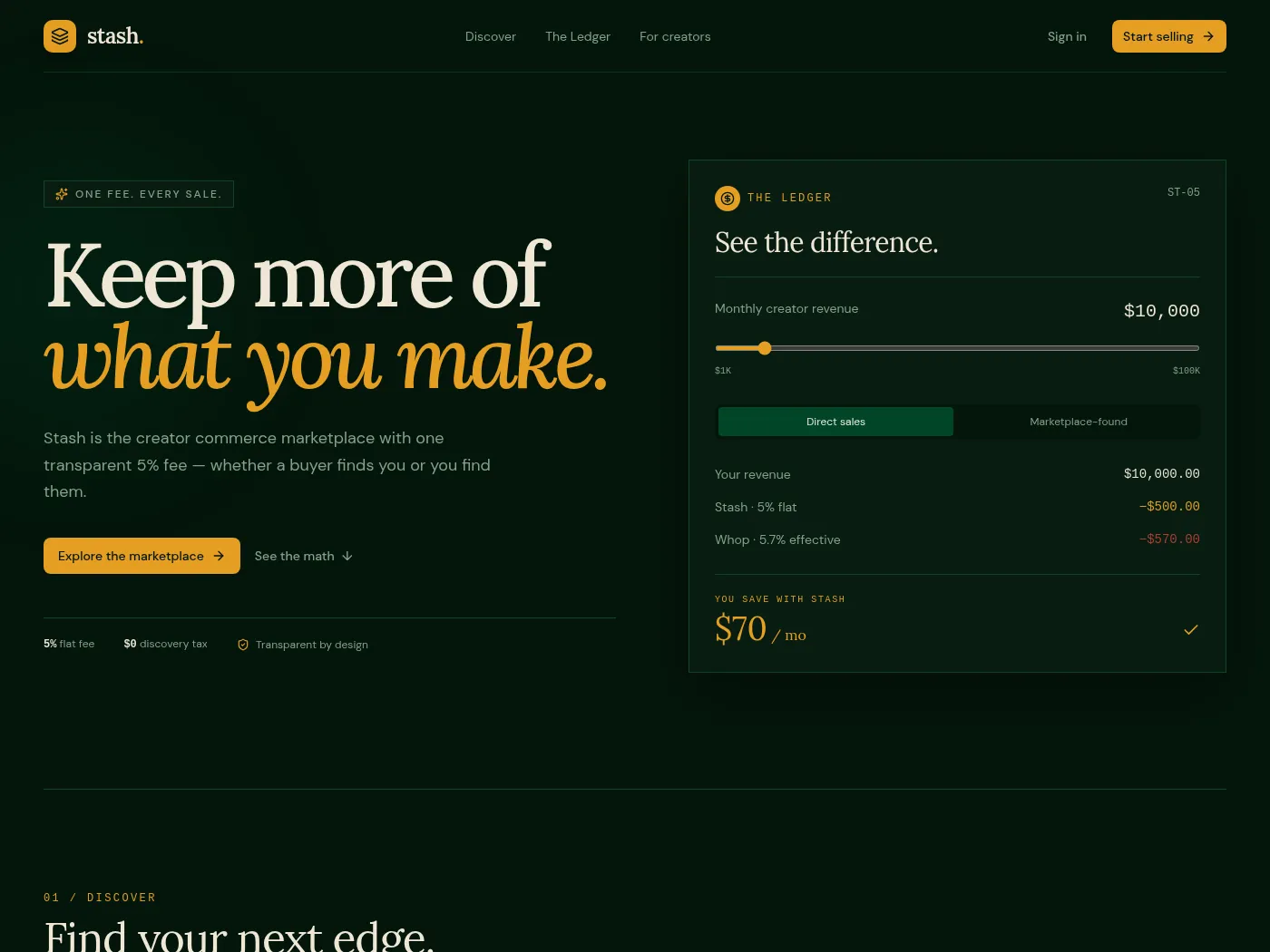 Stash Creator Marketplace