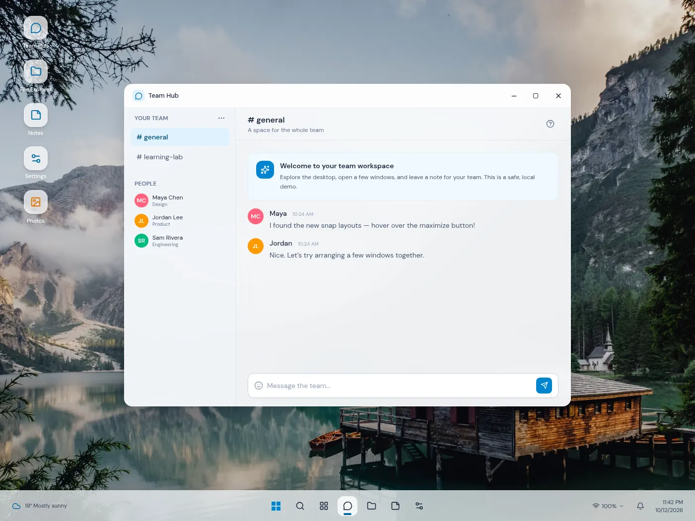 Win11 Team Workspace