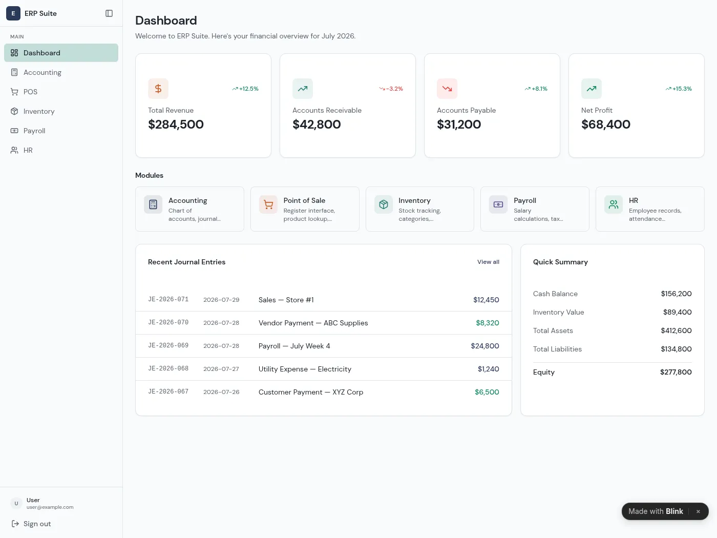 All-in-One ERP Suite