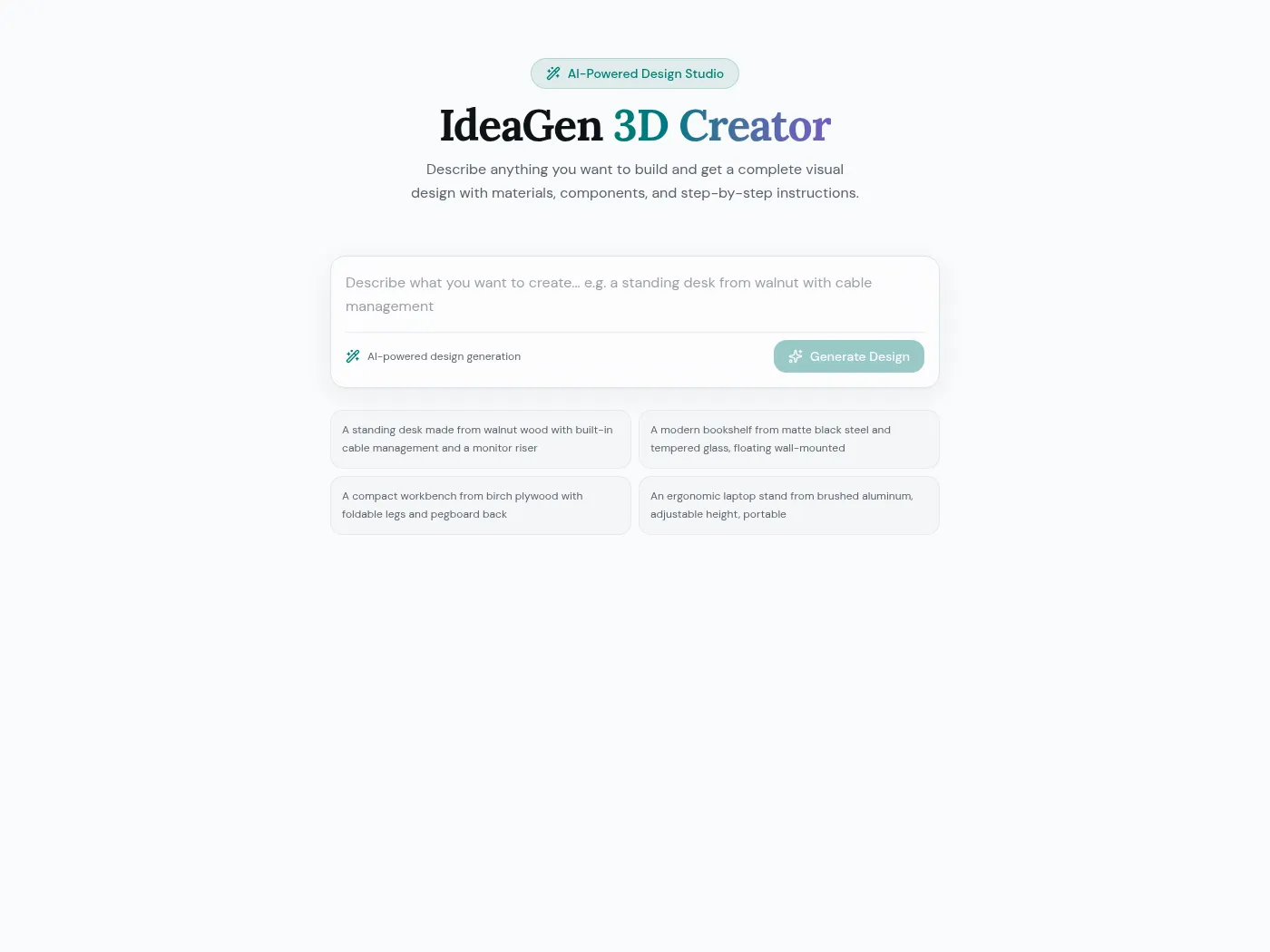 IdeaGen 3D Creator