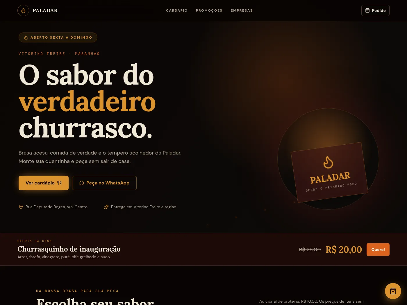Paladar Digital Menu