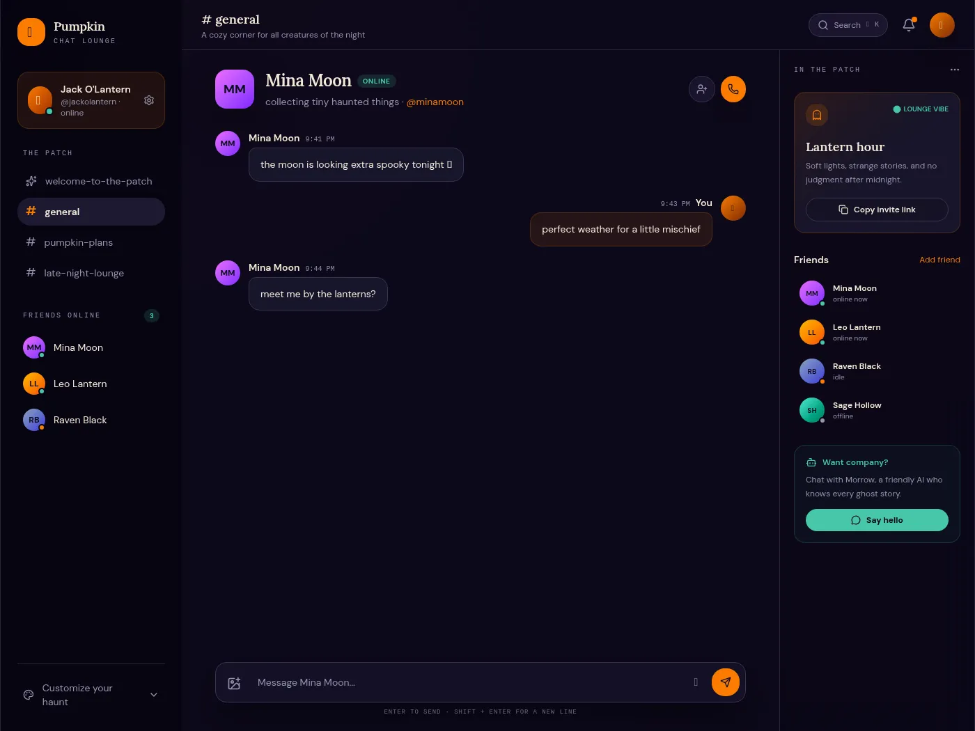 Pumpkin Chat Lounge