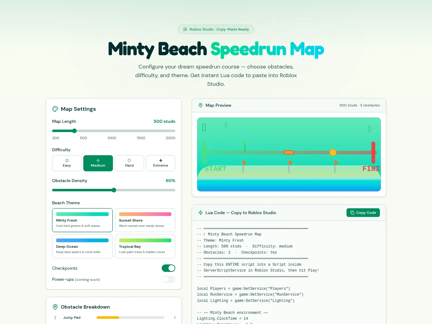 Minty Beach Speedrun Map