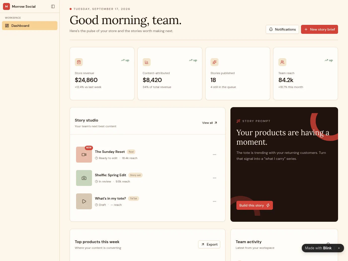 Shopify Story Dashboard