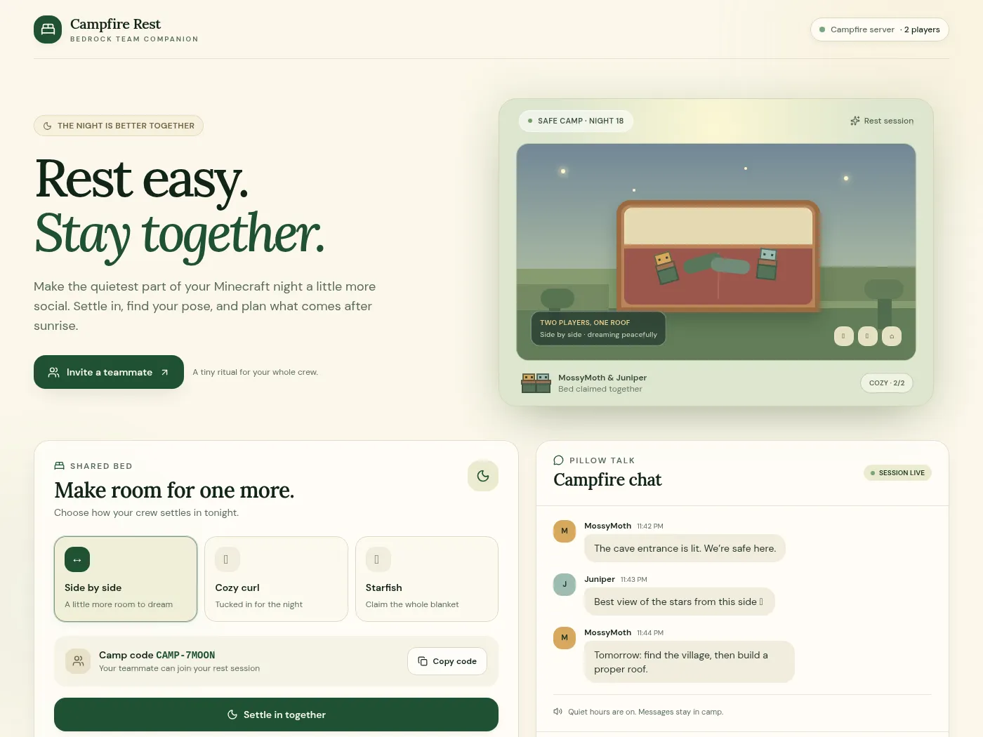 Bedrock Shared Sleep