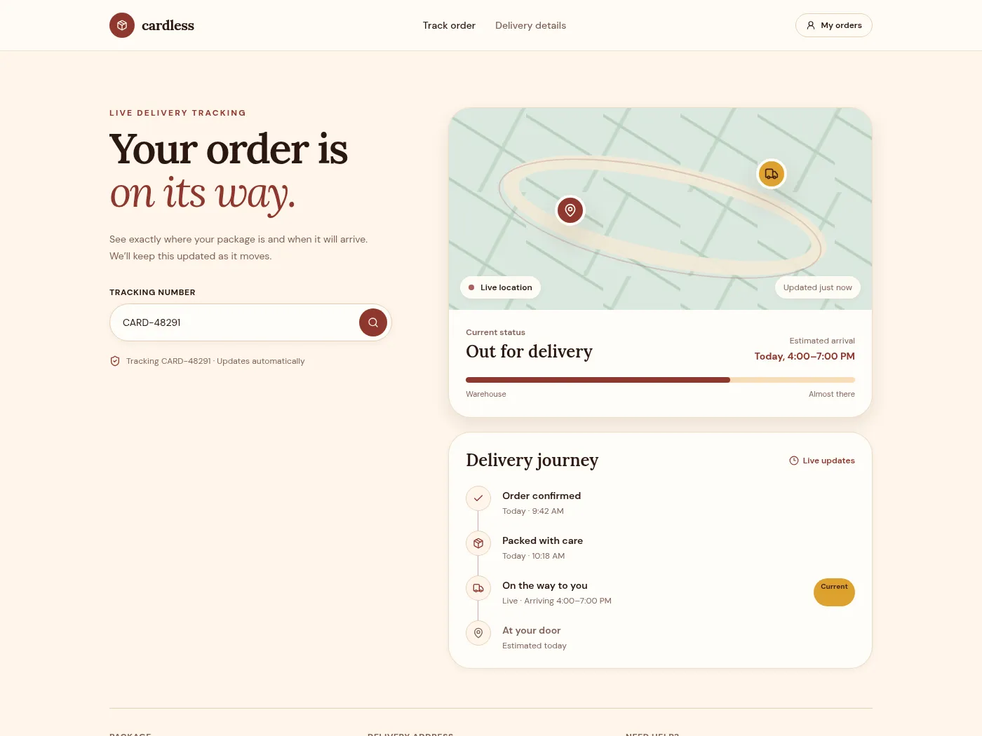 Cardless Order Hub