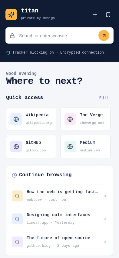 Titan Web Browser