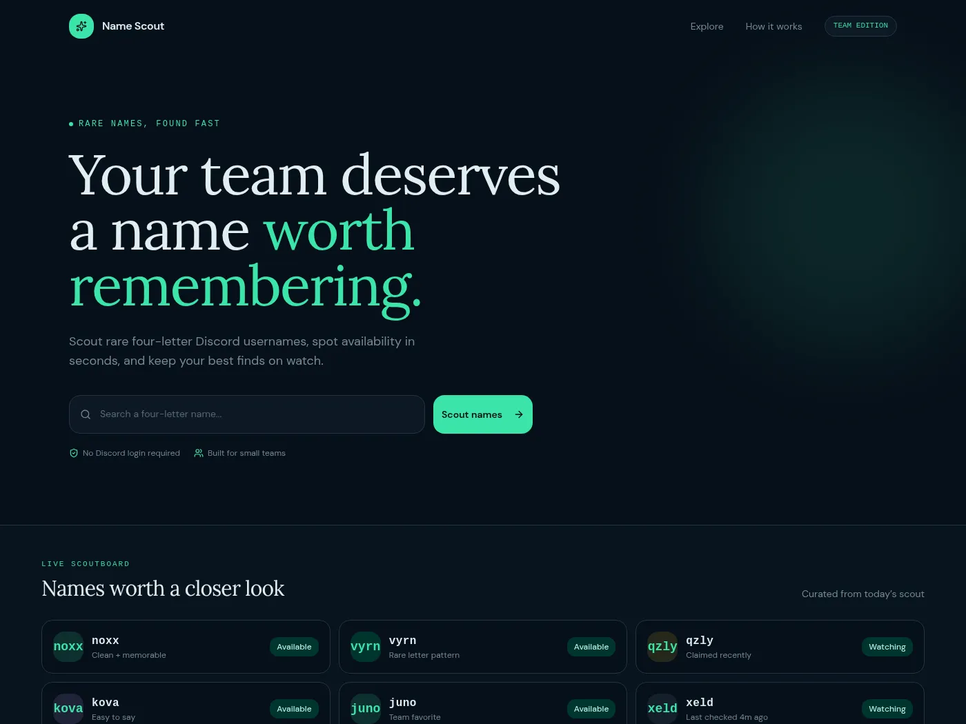 Discord Name Scout