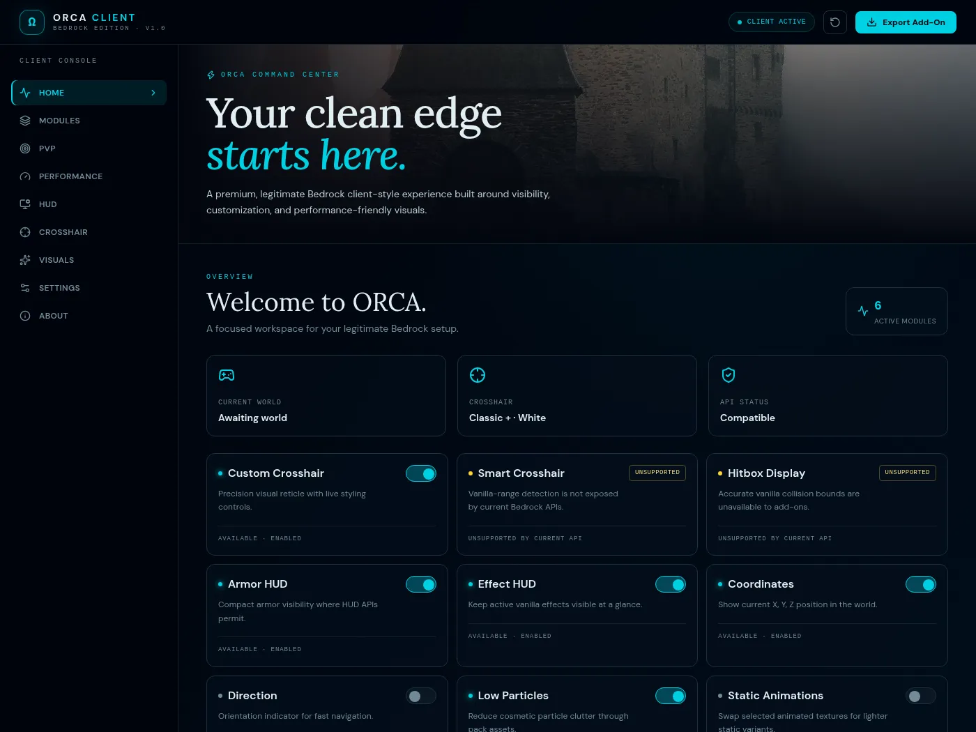 ORCA Client Bedrock Add-On