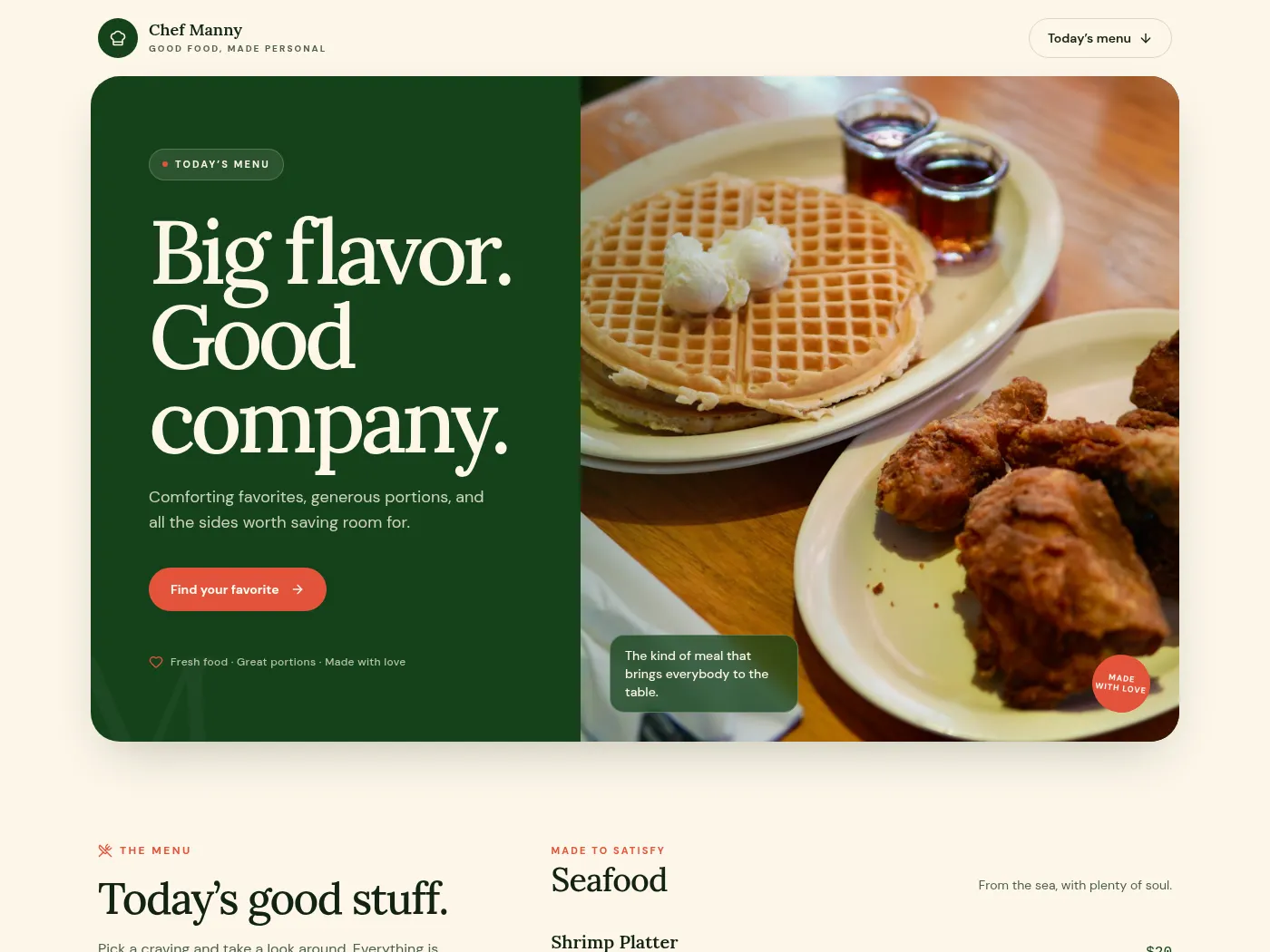 Chef Manny Menu App