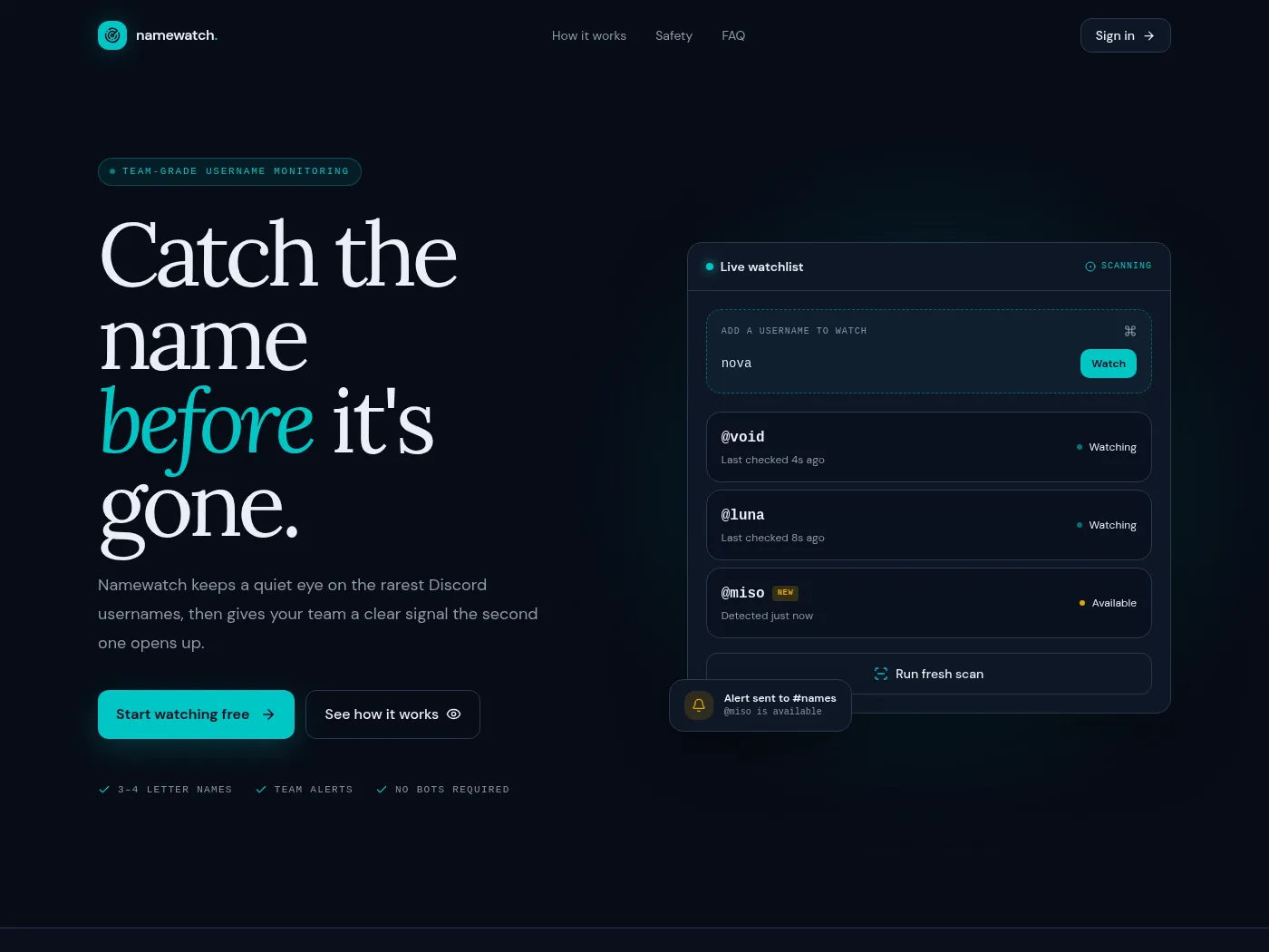 Discord Name Sniper AI