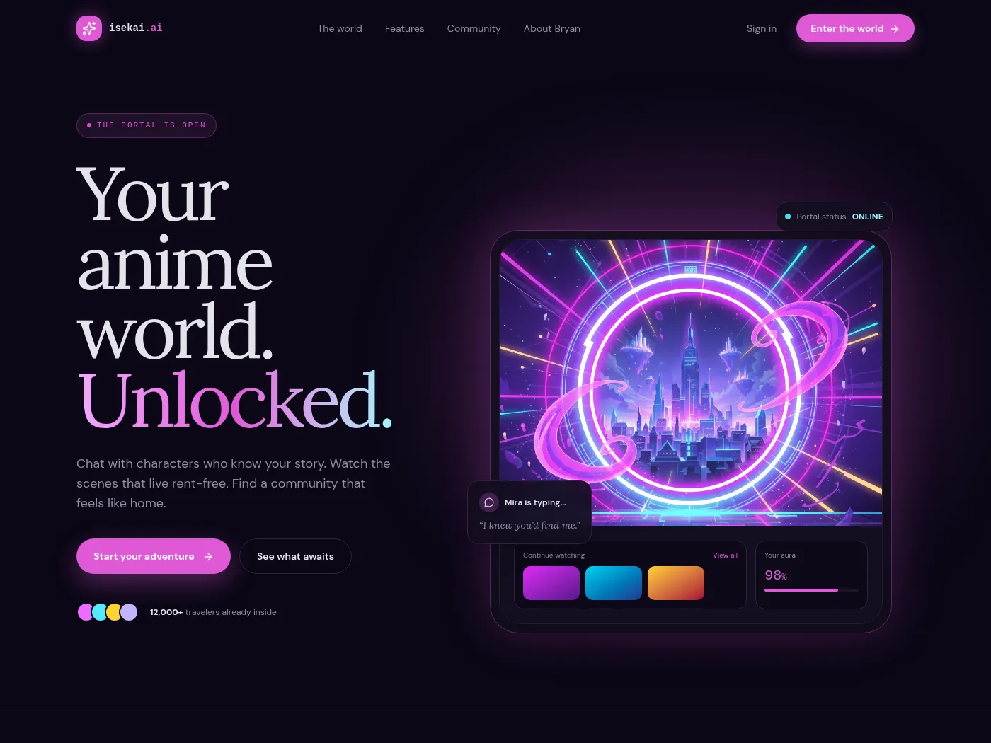 Isekai Ai Web Portal