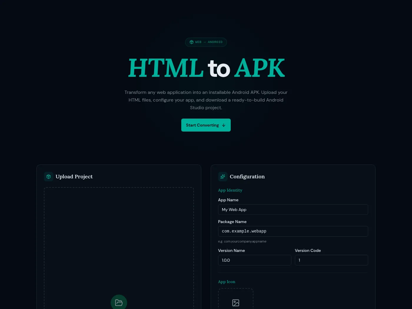 HTML to APK Converter