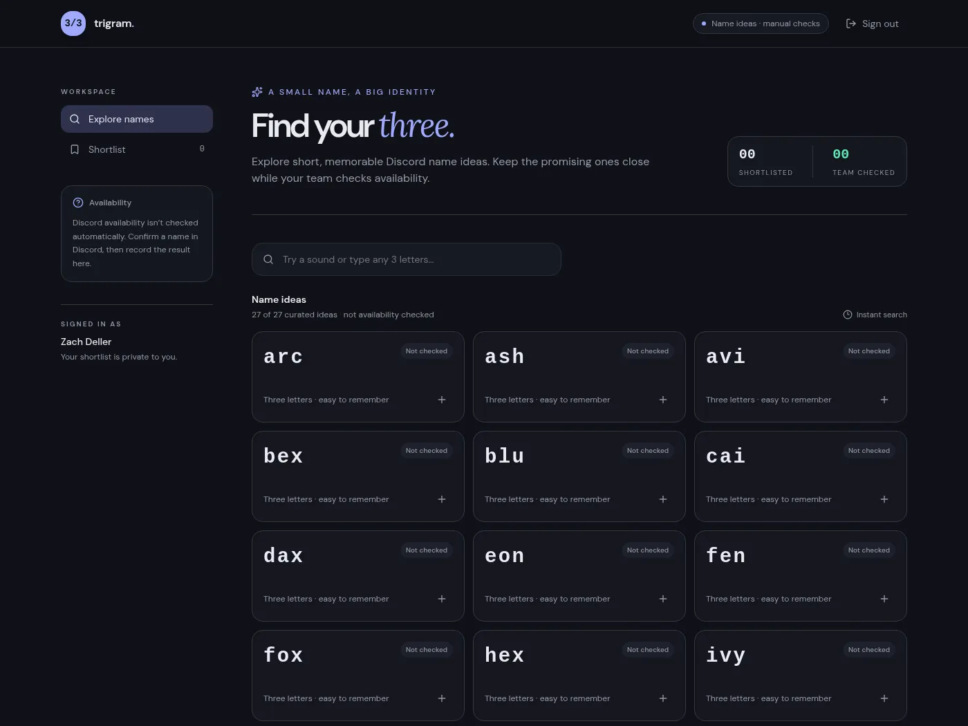 Discord Name Finder