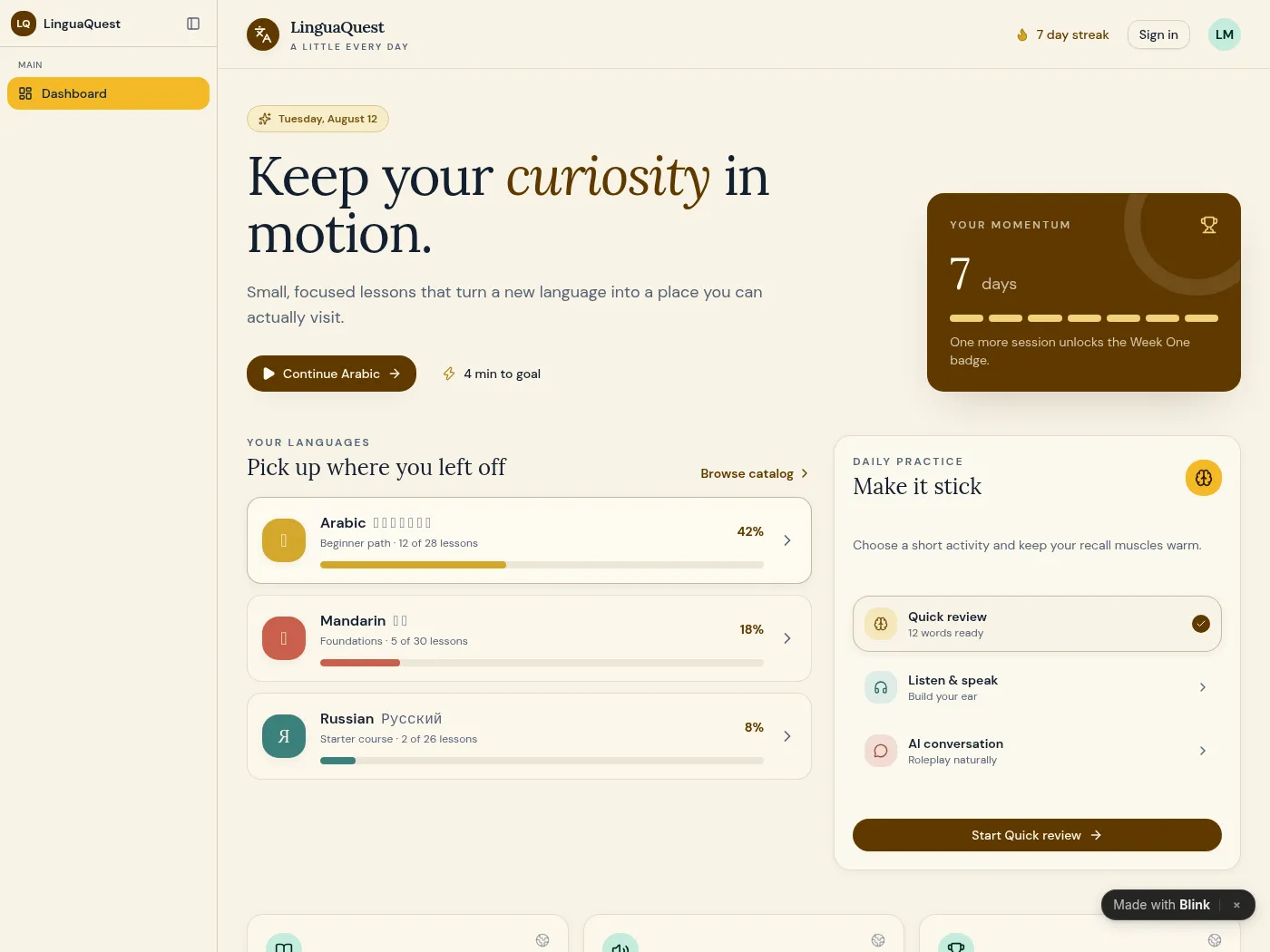 LinguaQuest Web Platform