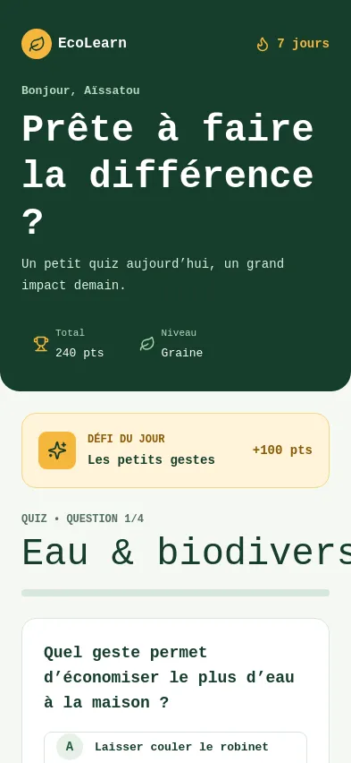 EcoGamify Edu App