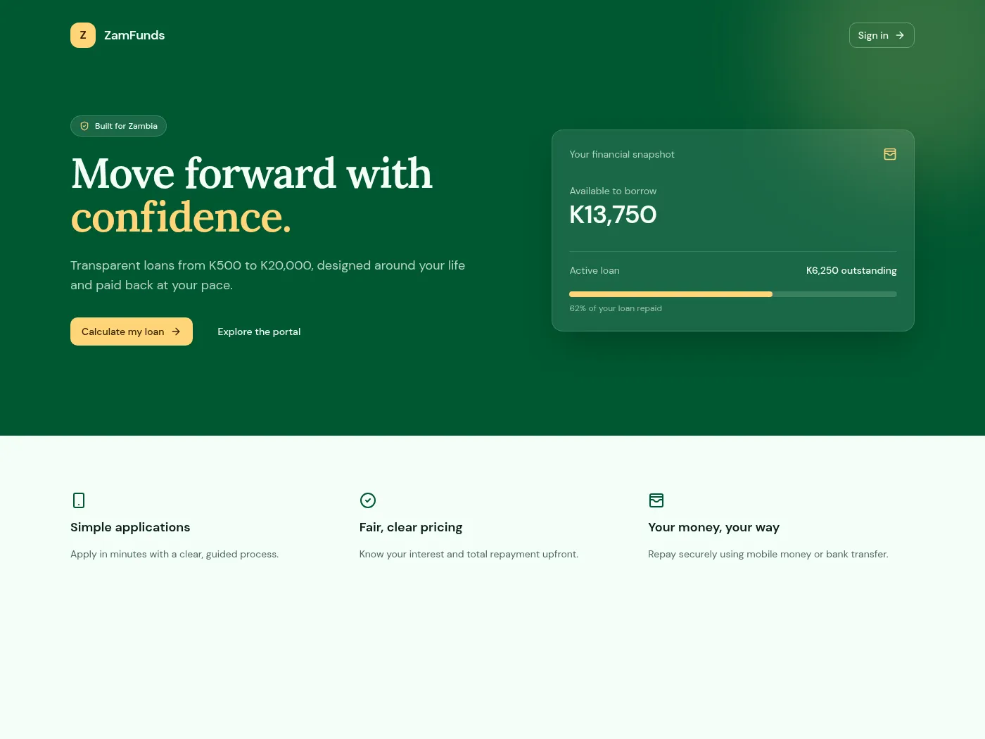 ZamFunds Lending Platform