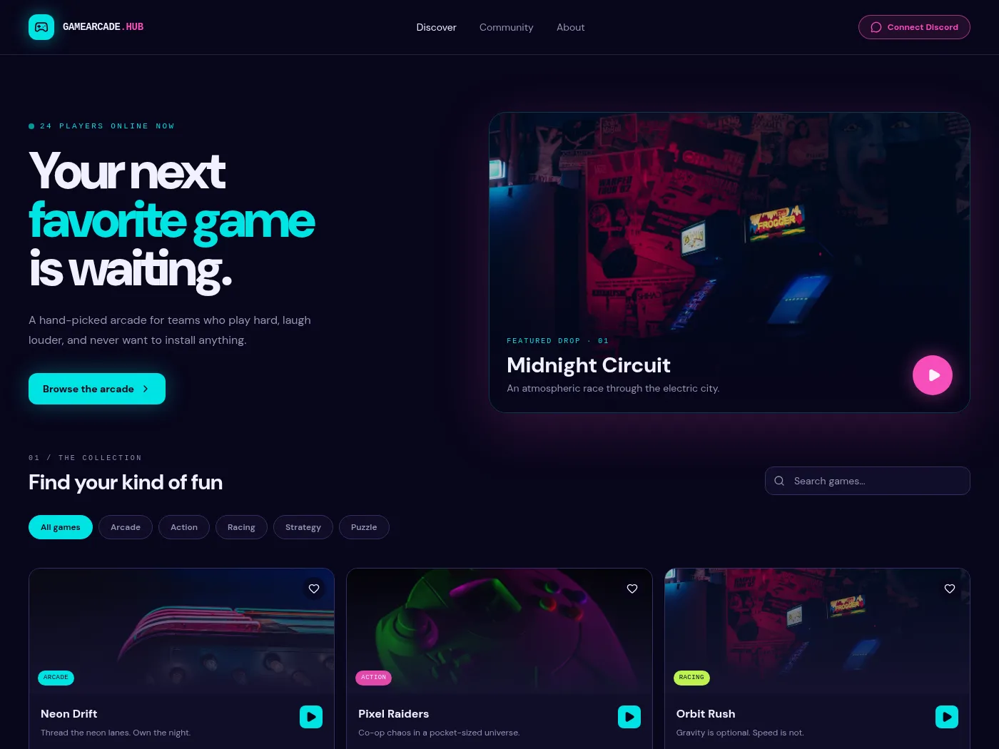 GameArcade Hub