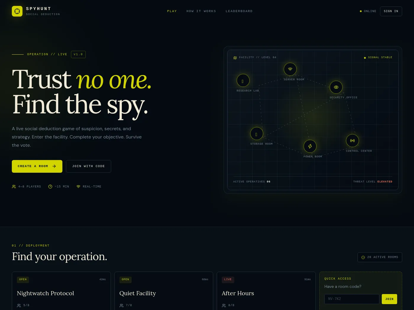 SpyHunt Multiplayer Web Game