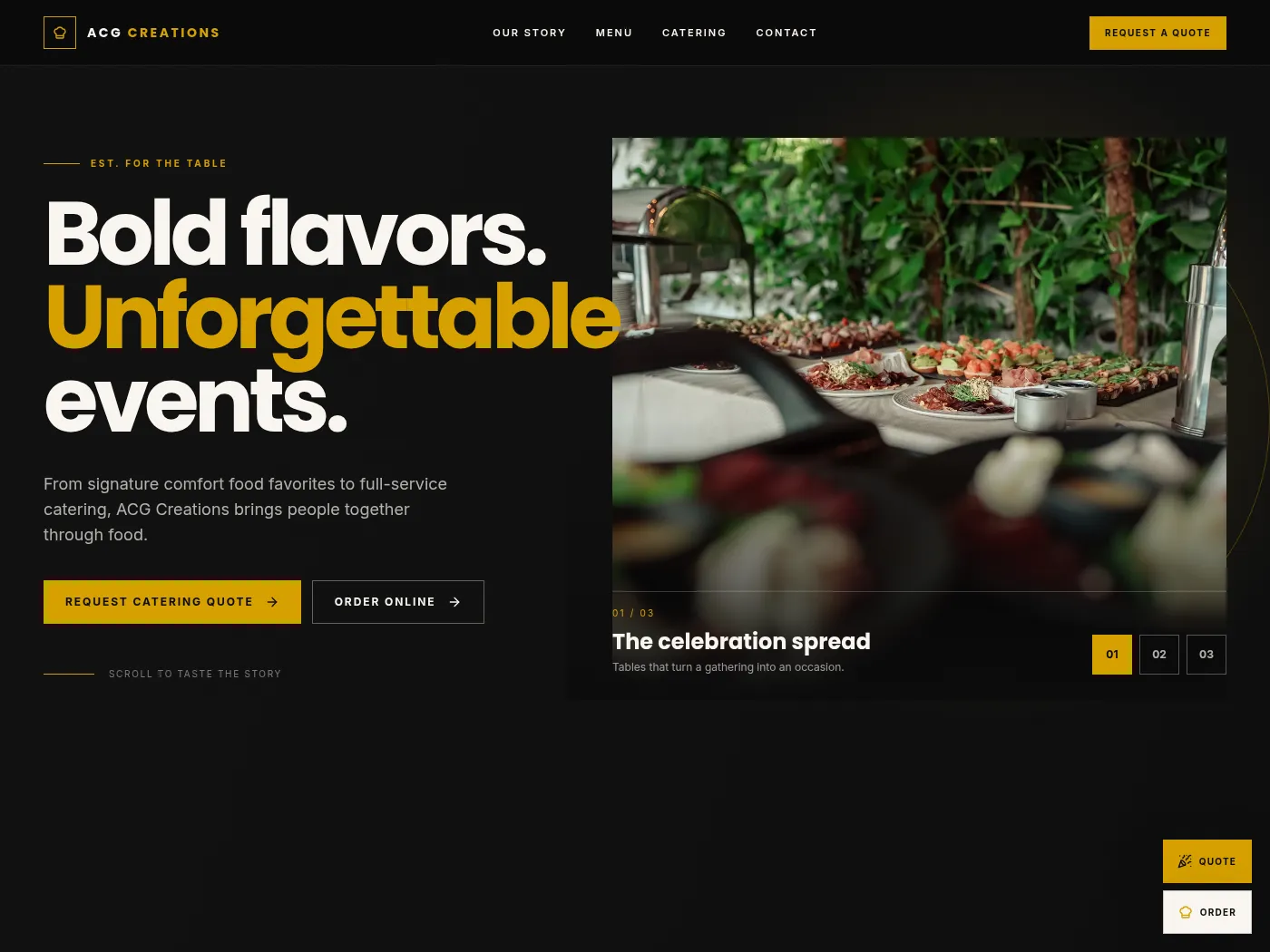 ACG Creations Catering Site
