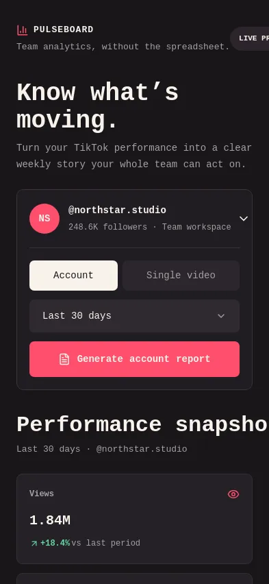 TikTok Analytics Mobile