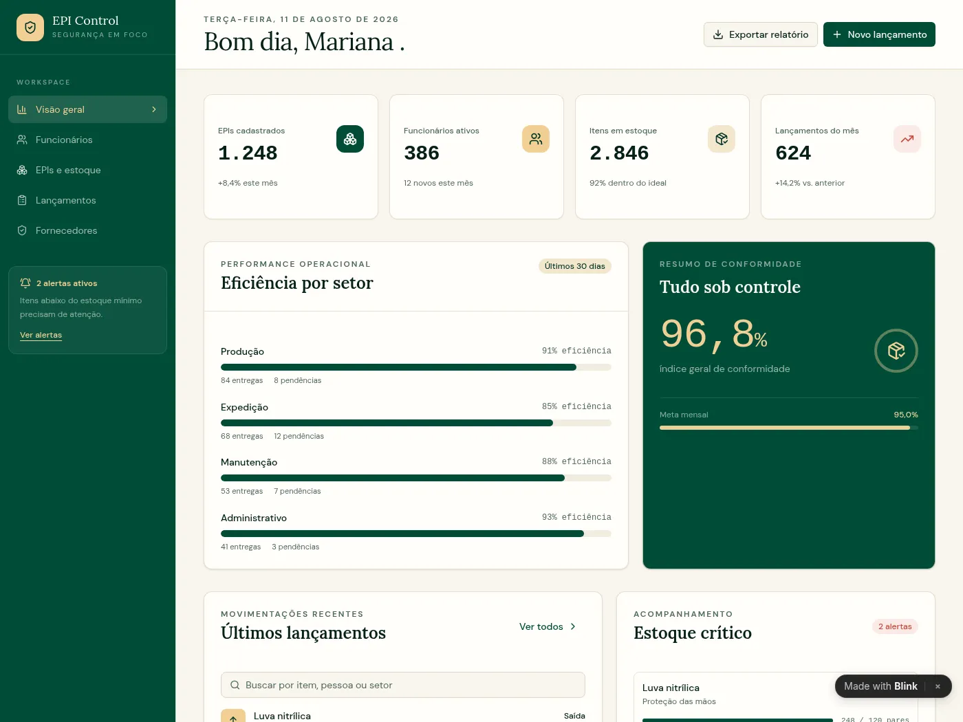 EPI Control Dashboard