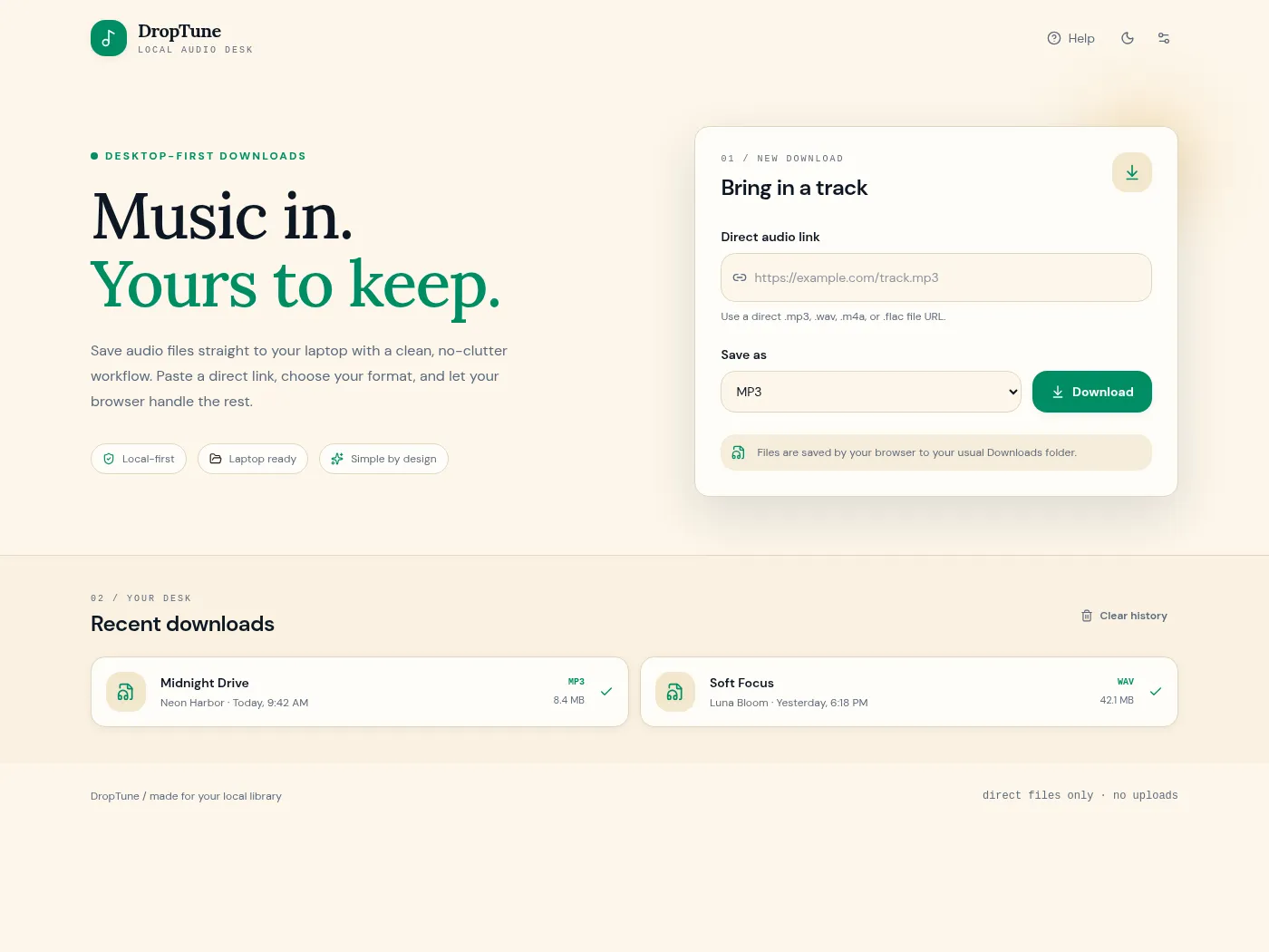 Laptop Music Downloader