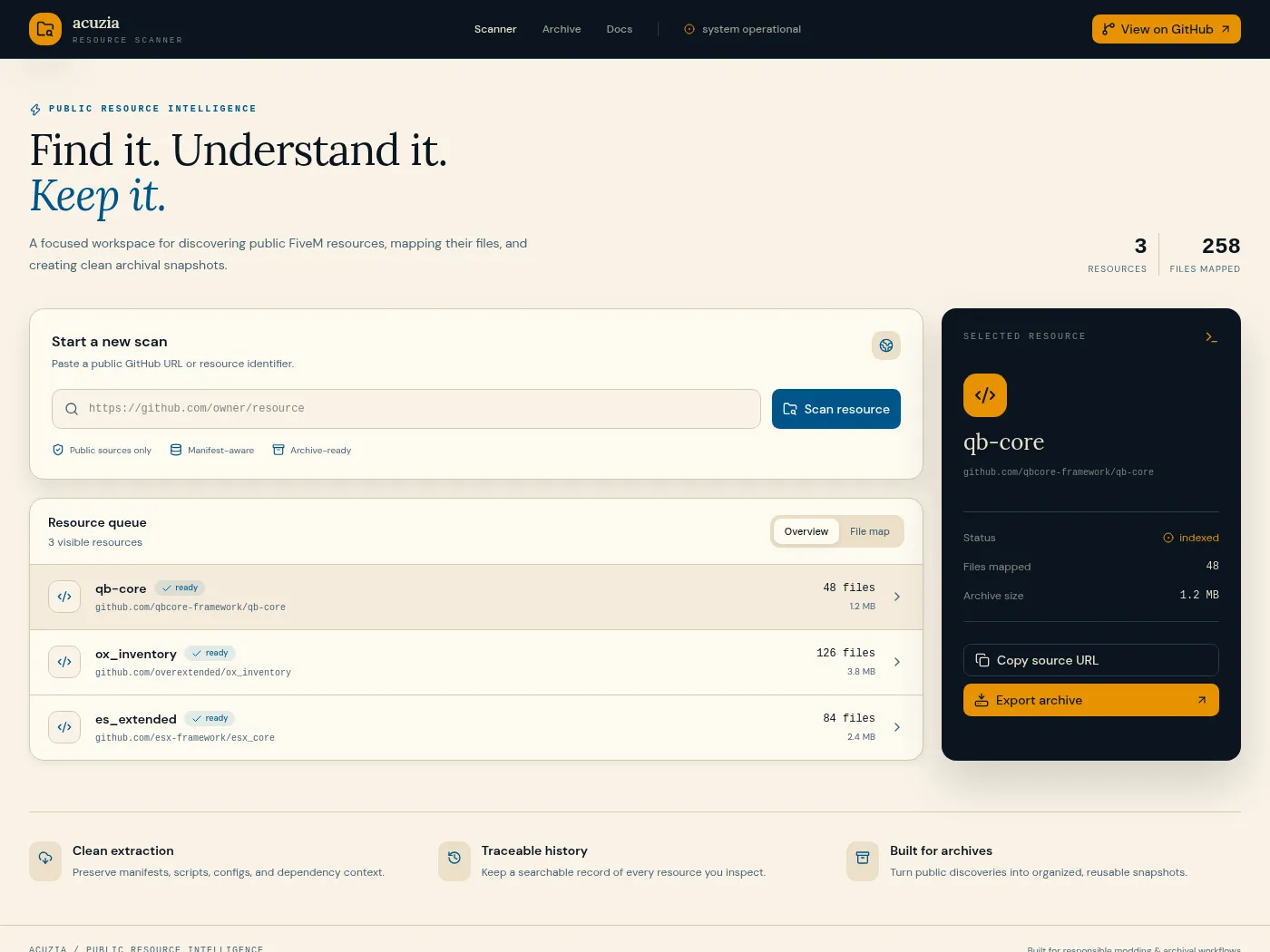 Acuzia FiveM Resource Scanner