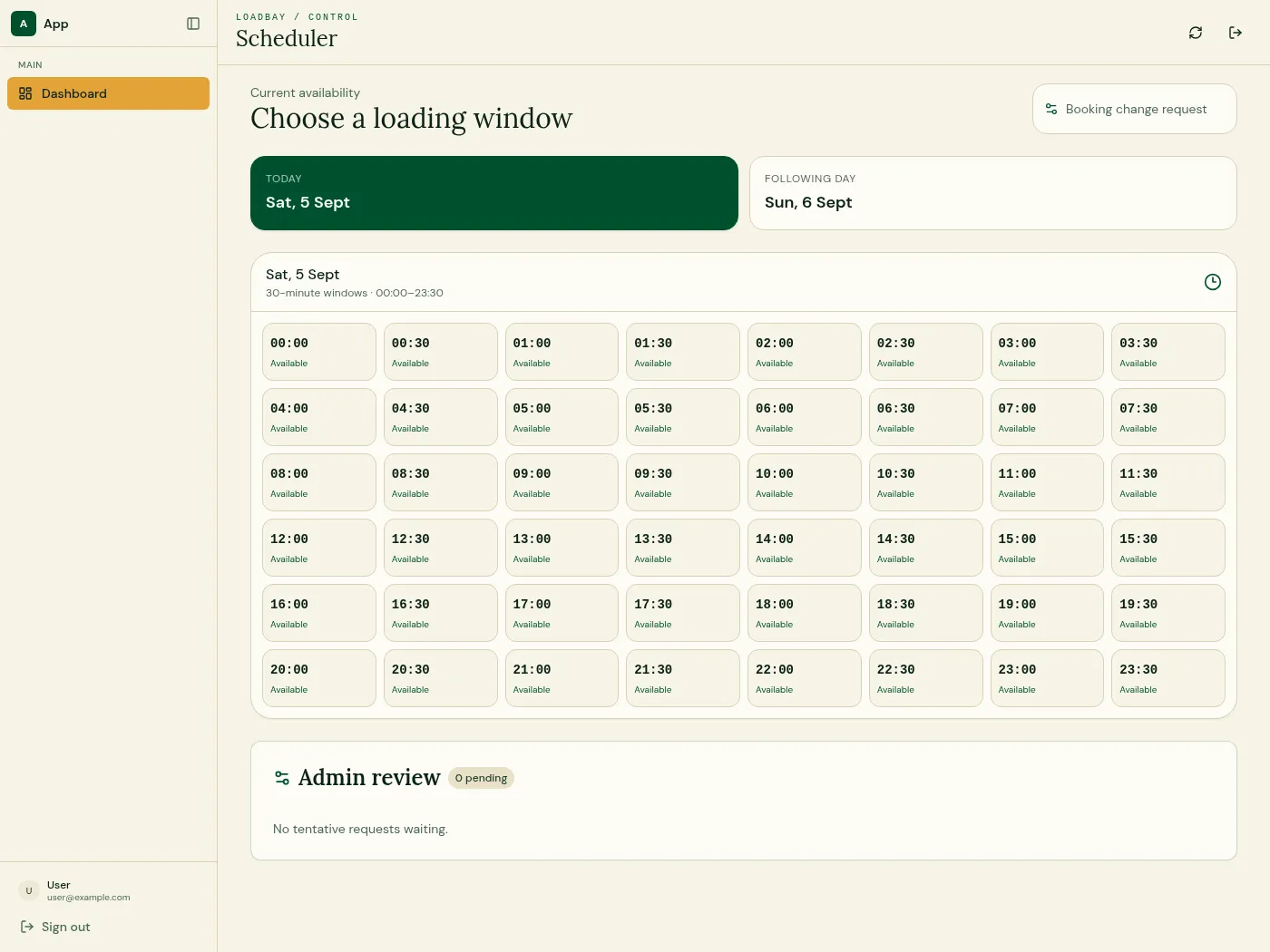 LoadBay Scheduler