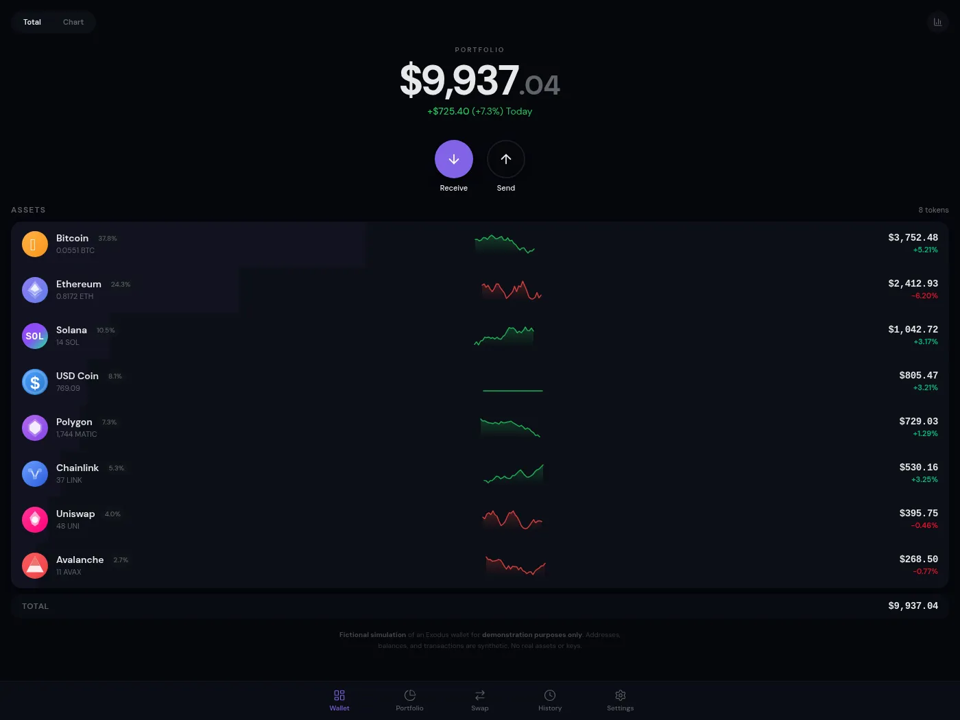 Exodus Wallet Simulator