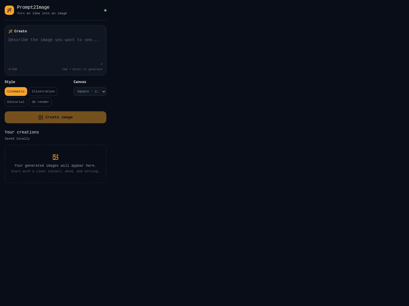 Prompt2Image Extension