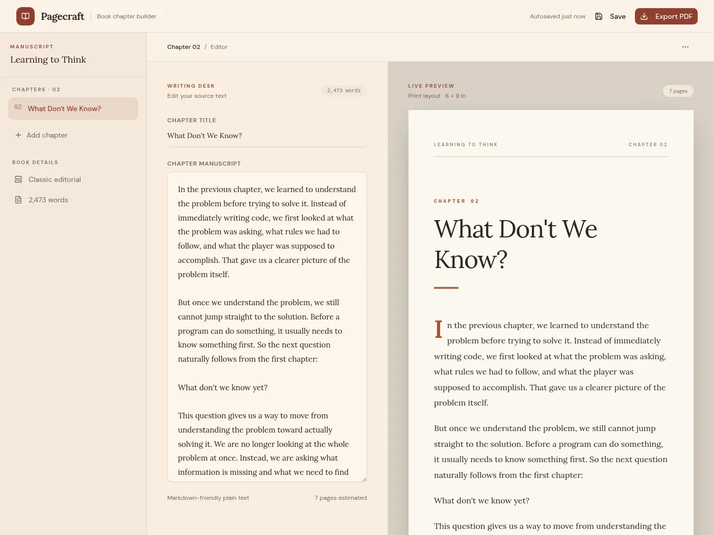 PDF Book Chapter Builder