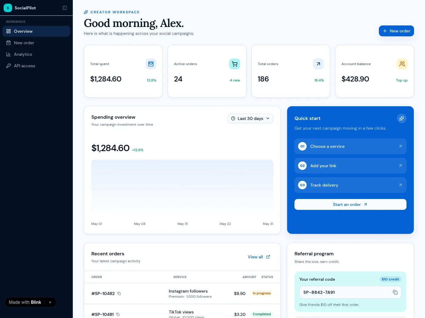 SMM Panel Theme Free