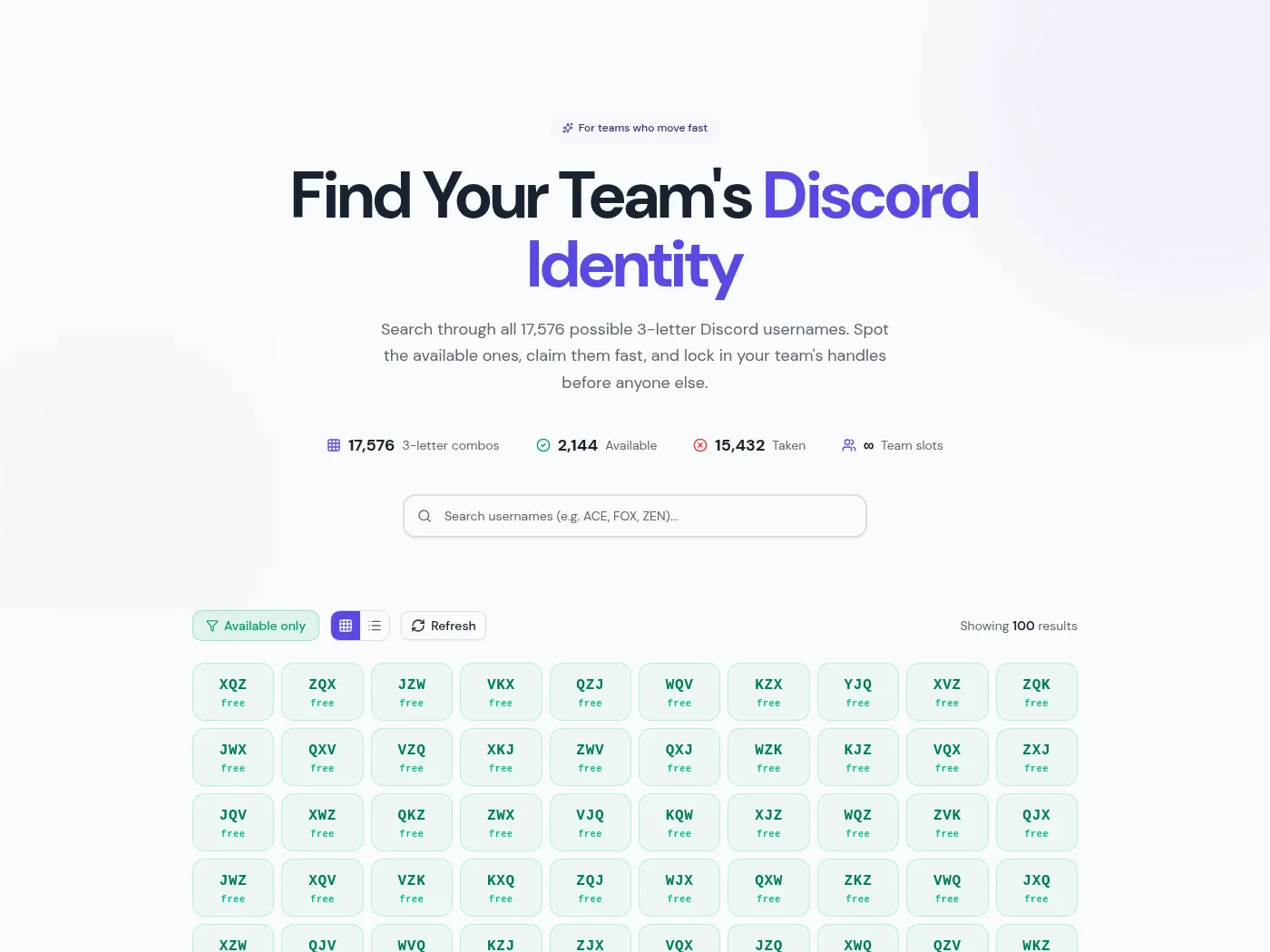 Discord Name Finder