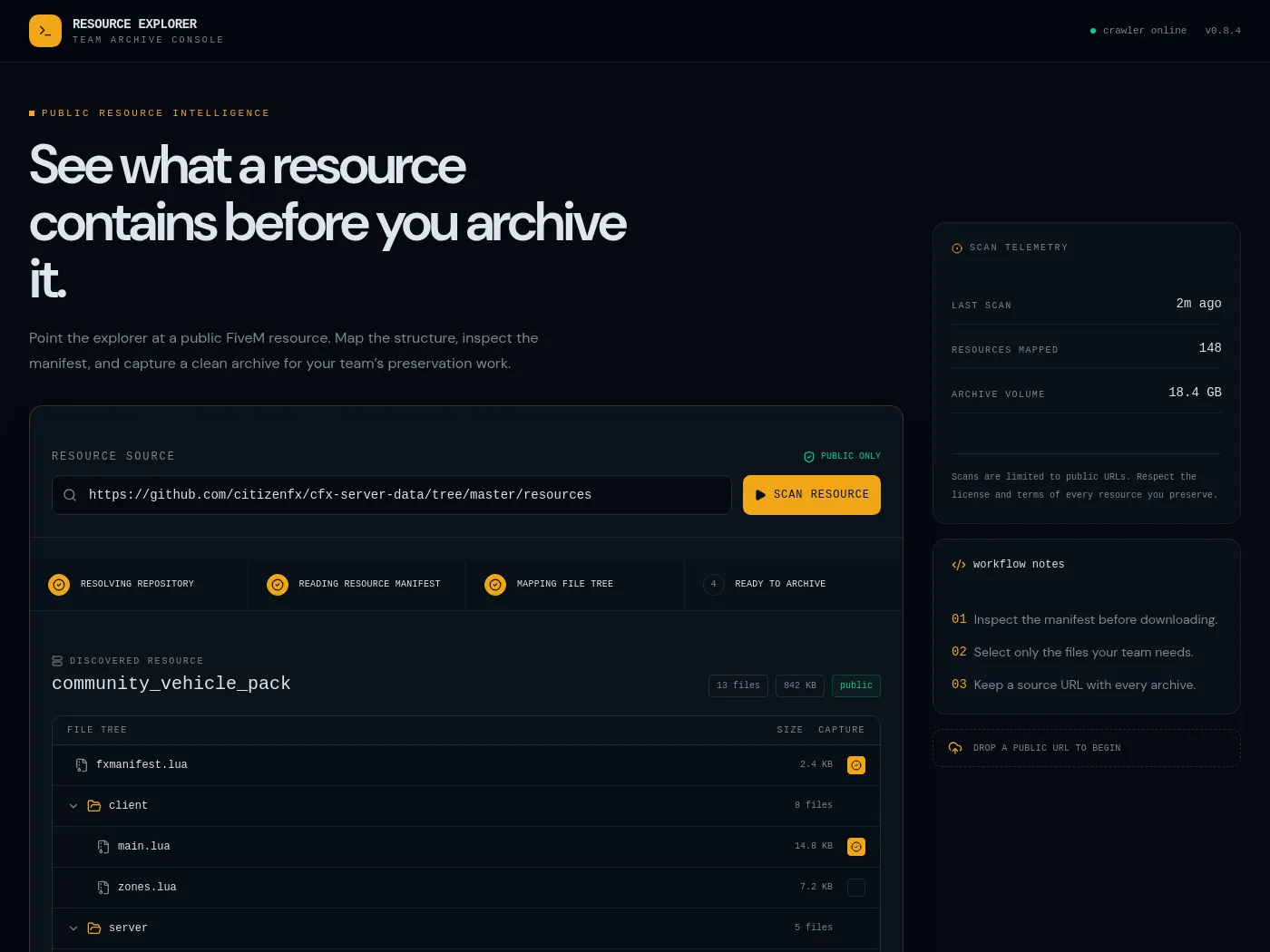 FiveM Resource Explorer