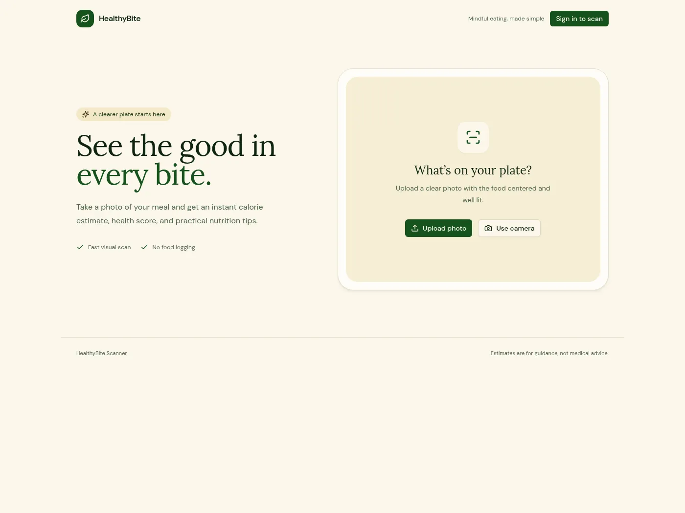 HealthyBite Scanner