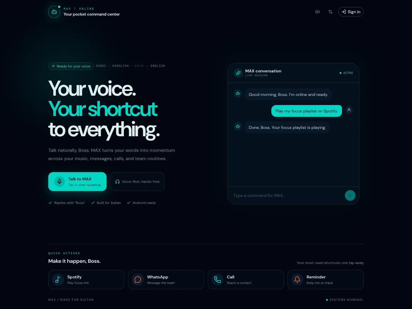 MAX Voice AI Assistant