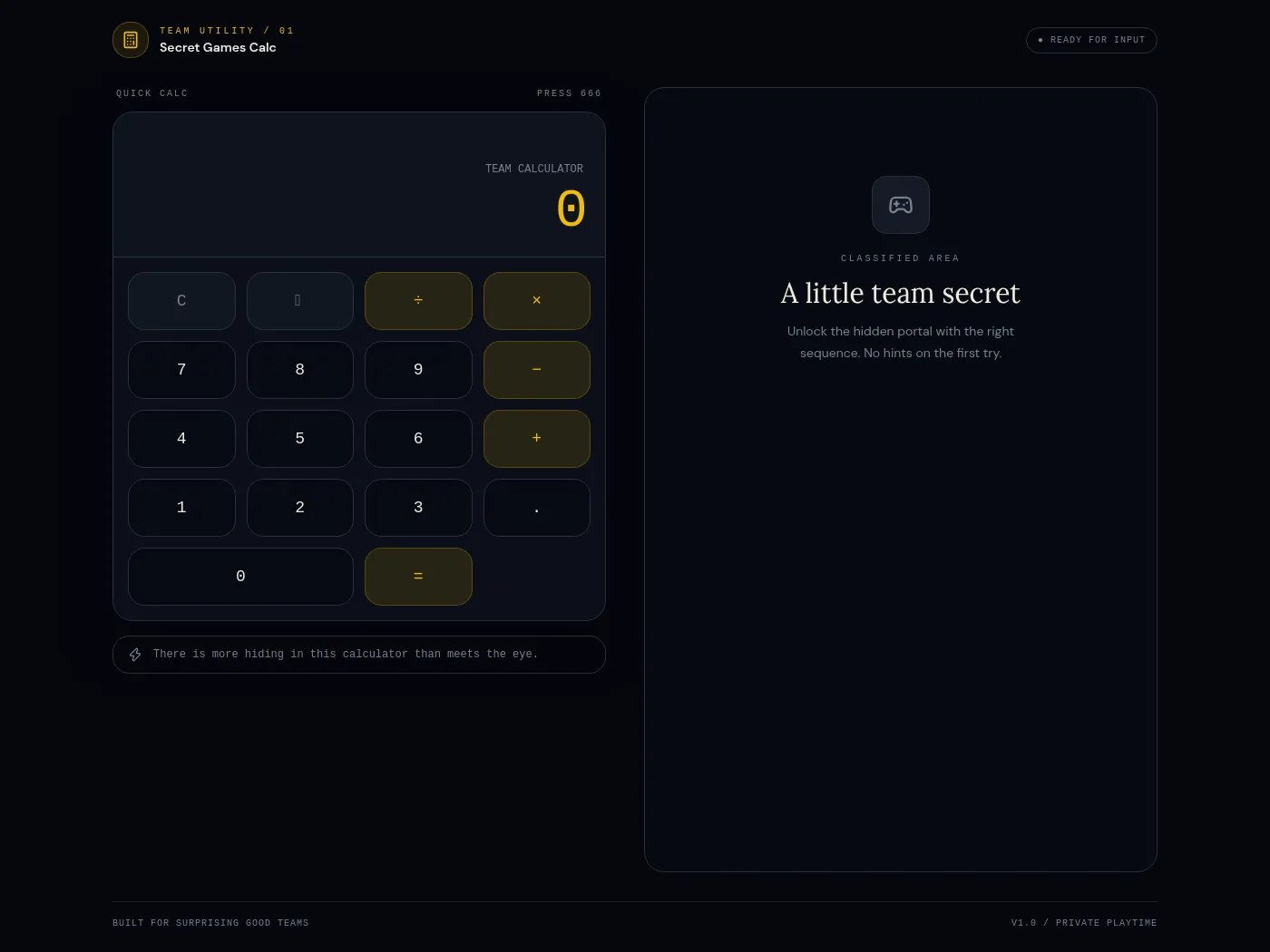 Secret Games Calc