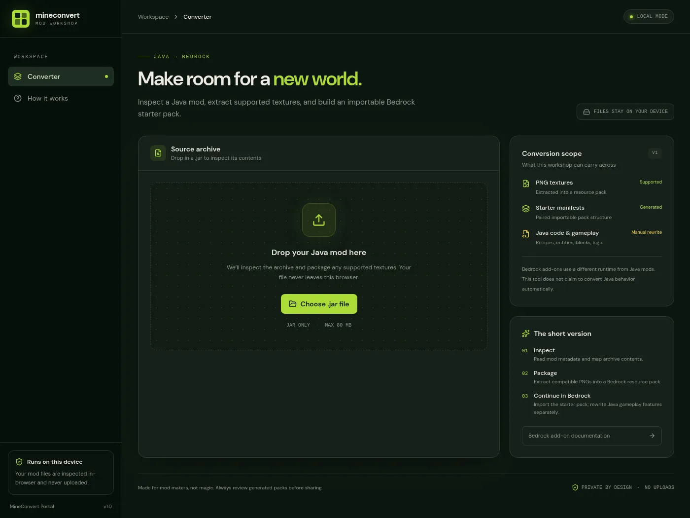 MineConvert Portal