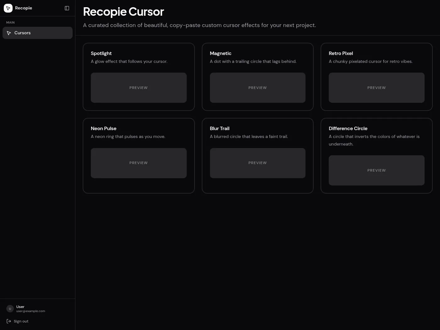 Recopie Cursor