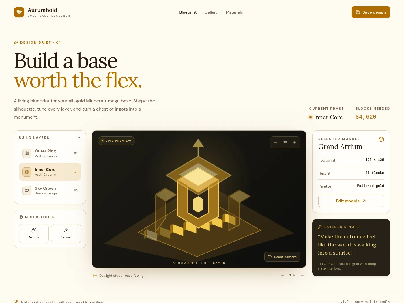 Gold Base Designer