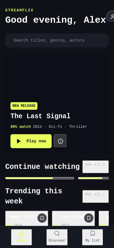 StreamFlix Mobile